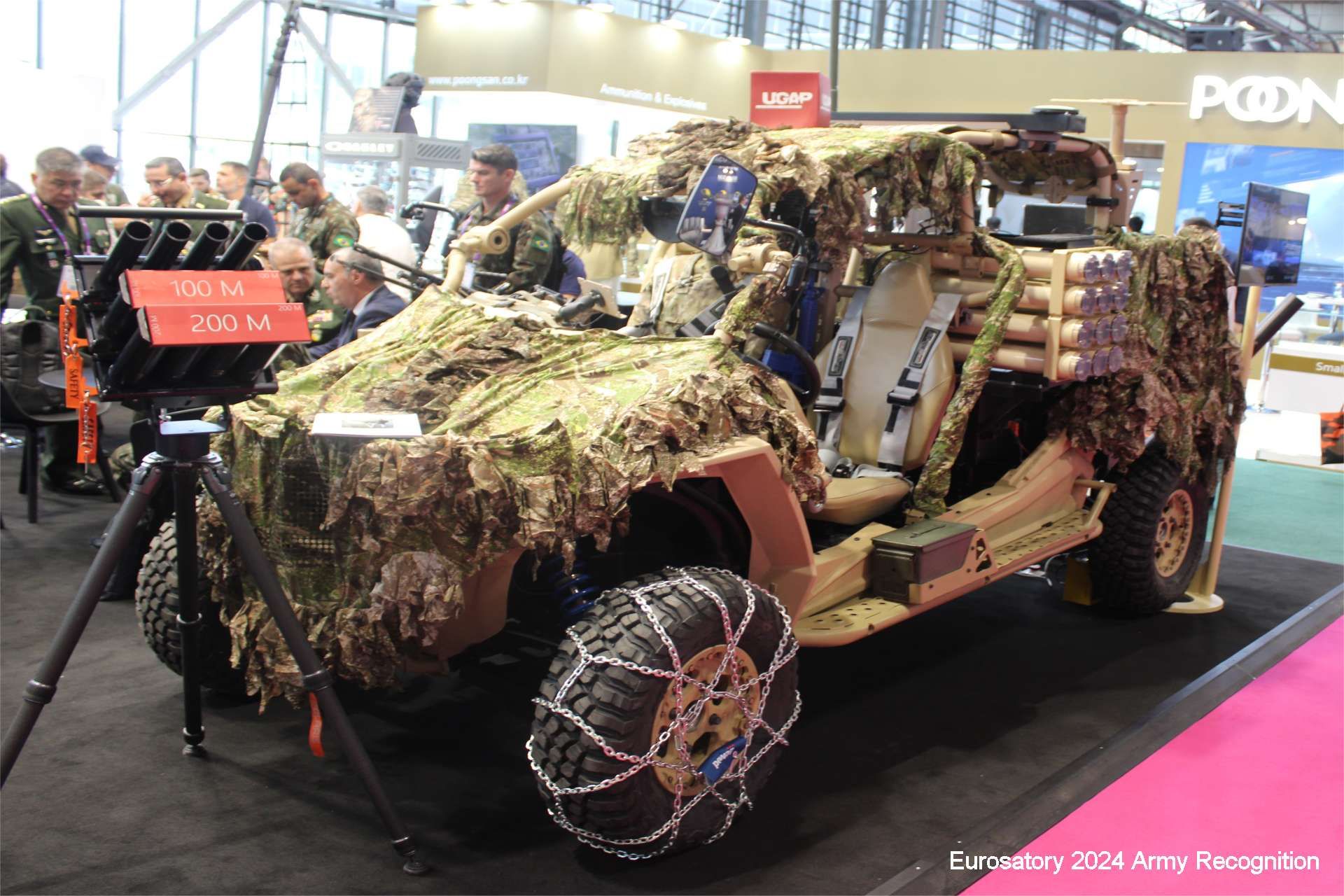 French Special Forces Select Spanish-Made Alakran 81 mm Mortar mounted on Polaris MRZR D4 Light ...